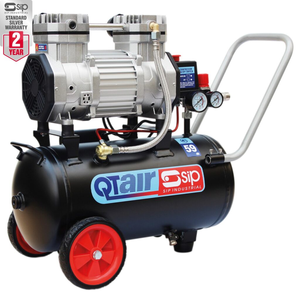 SIP 05491 QT DD 1.5hp 24ltr Ultra Low Noise 4-Pole Oil Free Compressor ...